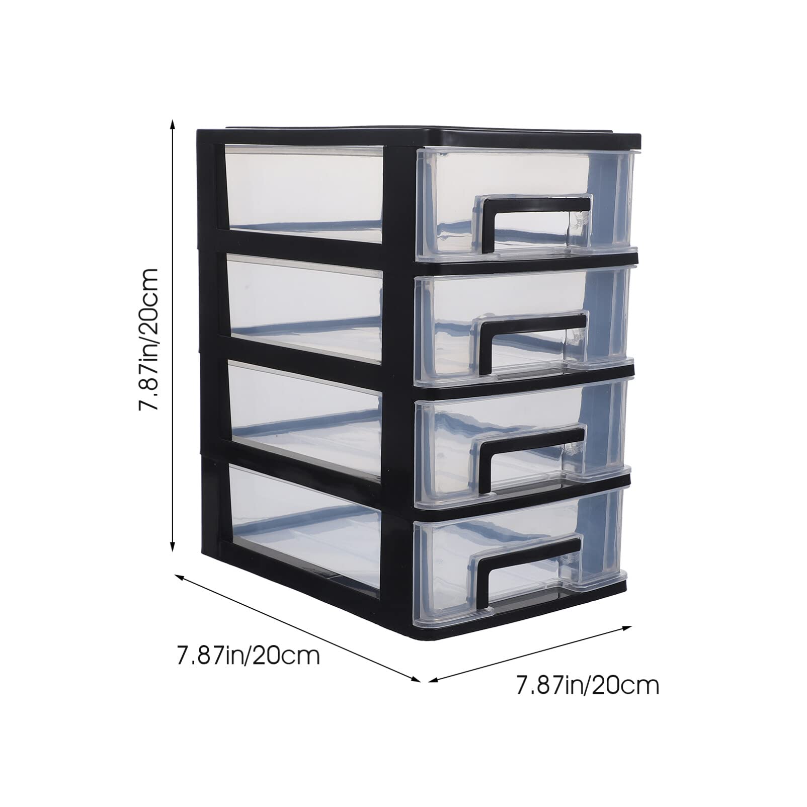 Storage Cabinet Plastic 4 Drawer Wide Storage Drawer, Plastic Clear Storage and Organizer Cabinet for Bathroom, Closet, Craft Room, Garage, Kids Room, Office, Pantry, Desktop