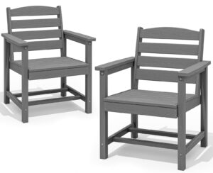 serwall patio dining chair set of 2, gray