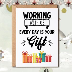 NTVShop Funny Birthday Card - Cute Coworker Birthday Card - Funny Office Card - Anniversary Card For Friend Coworker Boss