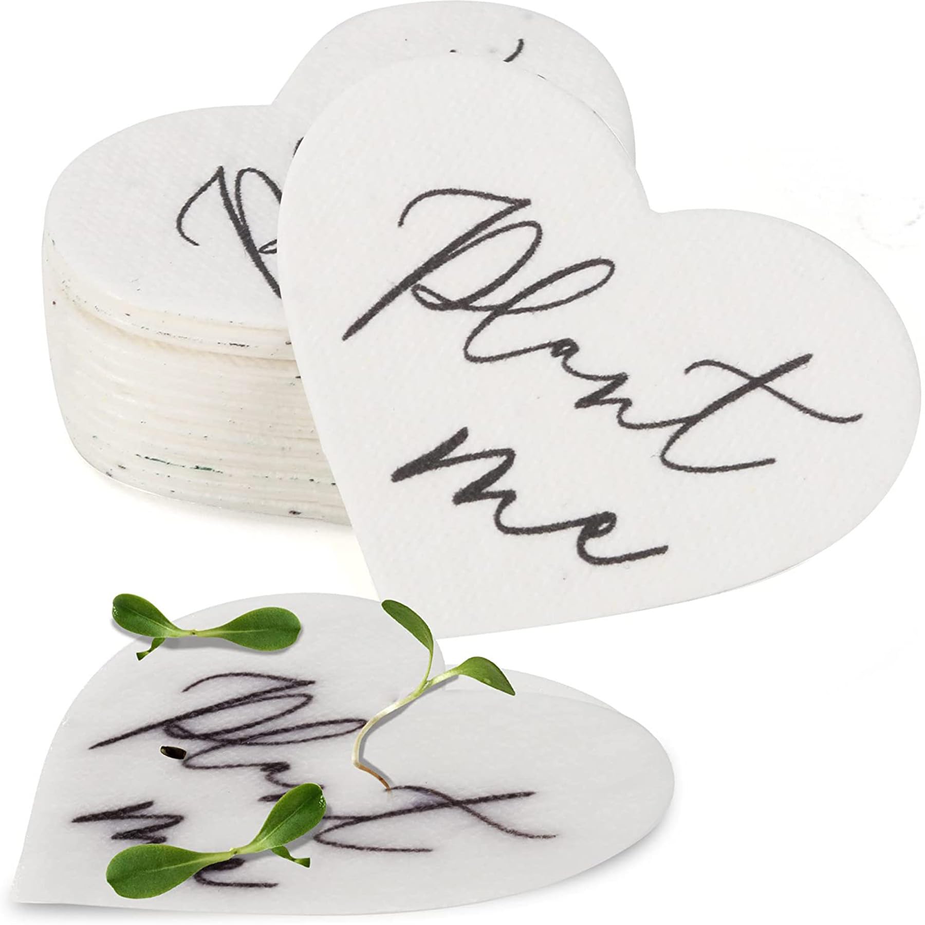 50 Plantable Wildflower Party Favor Paper, Ecological Heart Shaped Babyshower Favors for Guests - Bridal Funeral Memorial Plantable Gifts NO Cards