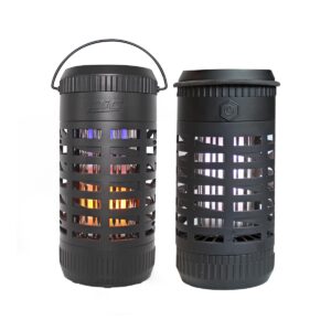 pic solar portable insect killer, 3-in-1 with flickering flame, bug zapper and lantern