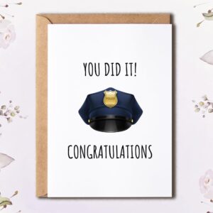 NTVShop Police Congratulation Card - You Did It - Policeman Promotion - Police Graduation Card - Gift For Him Her