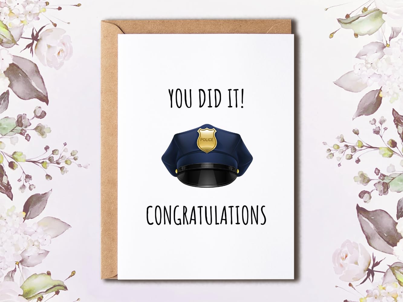 NTVShop Police Congratulation Card - You Did It - Policeman Promotion - Police Graduation Card - Gift For Him Her