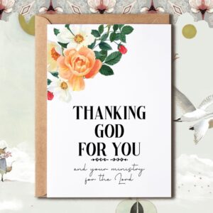 NTVShop Pastor Appreciation Card - Grateful For Your Ministry Card - Gift For Minister - Church Staff