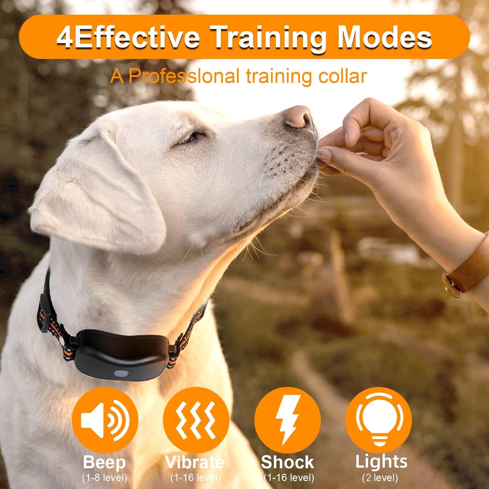 GUIASIPULE 4 Safe Training Modes Waterproof Dog Training Collar, 3300FT Dog E Collar with Remote (for 8-120lbs Dogs), Shock Collar for Large (60-100lbs) Medium(40-60lbs) Small(15-30lbs) Dogs