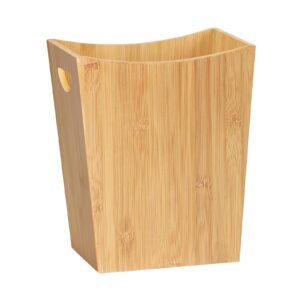 liantral wood trash can wastebasket, 2 gallon small bathroom garbage can wood waste basket trash container recycling bin for bathroom, bedroom, living room, office, kitchen