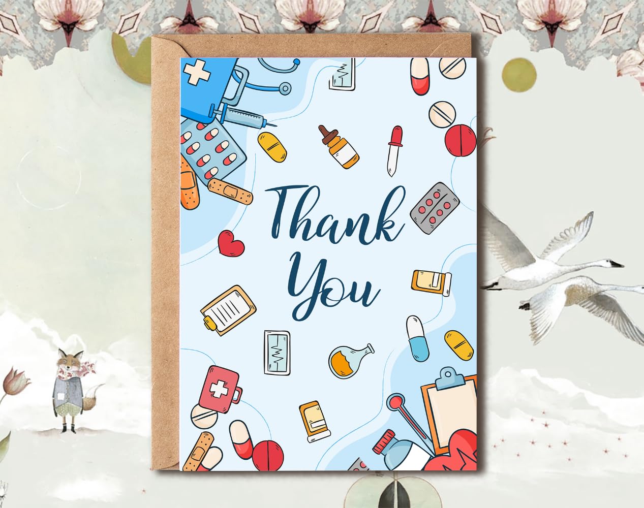 NTVShop Funny Medical Card - Doctor's Day Occasion - Thank You Card For Nurse - Gift For Doctor Nurse