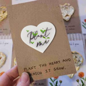 50 Plantable Wildflower Party Favor Paper, Ecological Heart Shaped Babyshower Favors for Guests - Bridal Funeral Memorial Plantable Gifts NO Cards