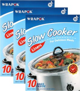 30 slow cooker liners, small sizes disposable cooking bag, easy to clean plastic bag,bpa free fit 1-3 quarts (3pack)