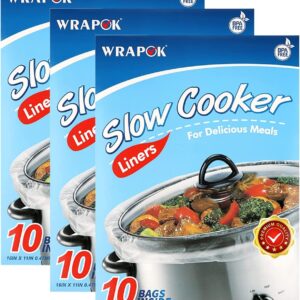 30 Slow Cooker Liners, Small Sizes Disposable Cooking Bag, Easy to Clean Plastic Bag,BPA Free fit 1-3 Quarts (3Pack)