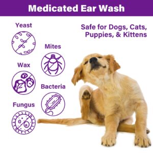 GJYC PET Ear Cleaner for Dogs and Cats,Dog Ear Infection Treatment for Itch Relief, Cleans The Ear Canal from Debris and Buildup Removes Wax, Odor with Aloe 2 Fl oz