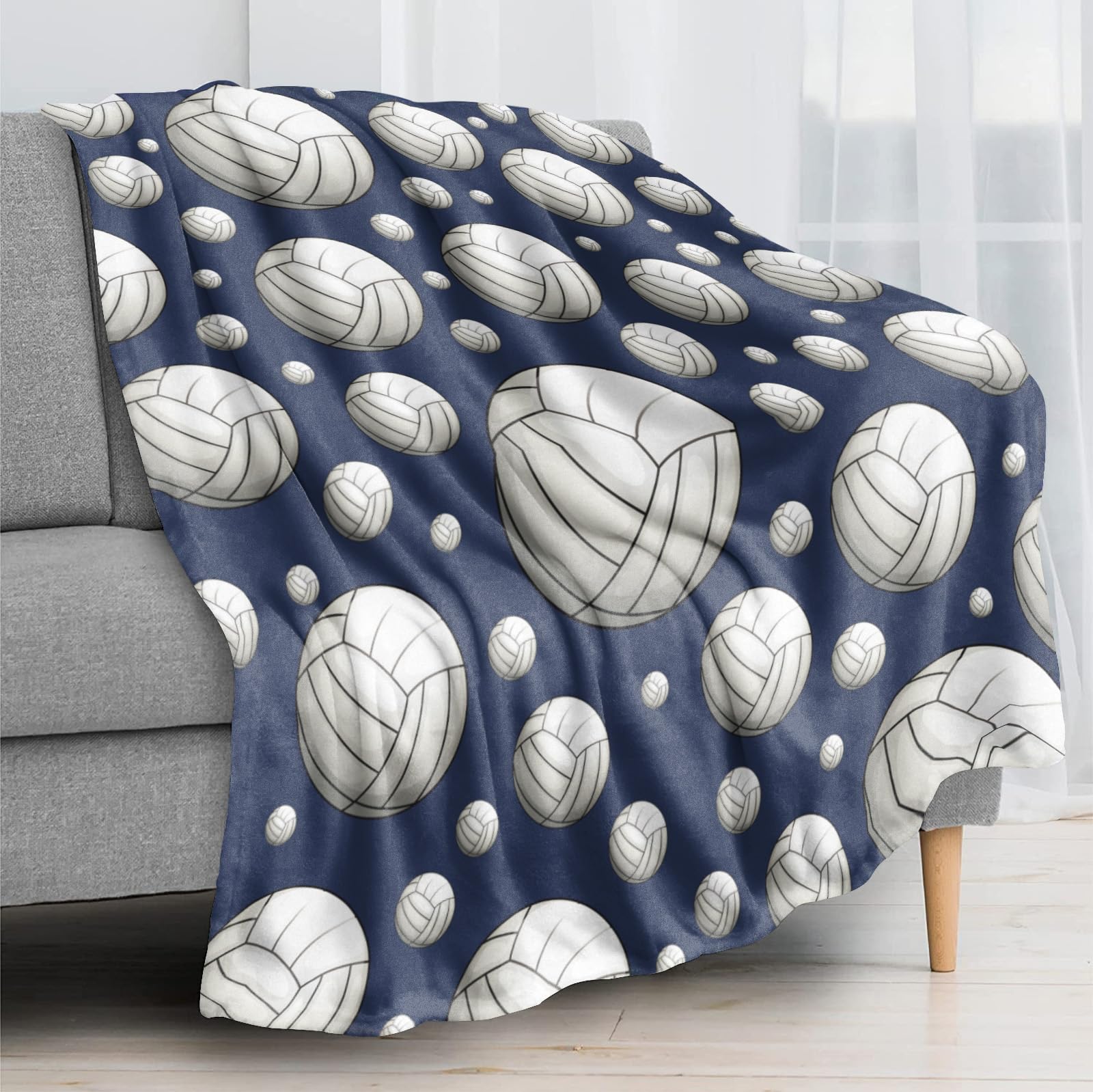 Volleyball Blanket Flannel Soft Warm Plush Volleyball Sport Throw Blanket Volleyball Present for Girls Boys Kids Teen Women Volleyball Lovers