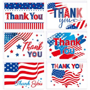 fancy land patriotic thank you cards with envelopes american flag note cards for veterans memorial day voter election campaign supplies 24pcs