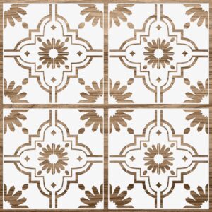 4 pieces reusable tile stencil 12 x 12 inches wall templates tile pattern stencil drawing templates for diy scrapbooks wall floor home decors (trendy style)