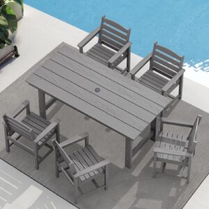 SERWALL Patio Dining Chair Set of 2, Gray