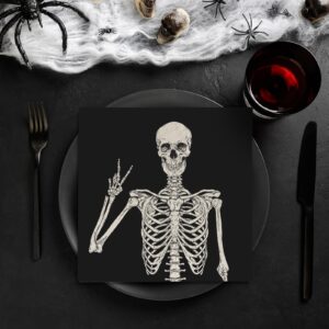 Grehge Skull Paper Napkins Disposable Halloween Skeleton Luncheon Napkins Smile Skull Decor