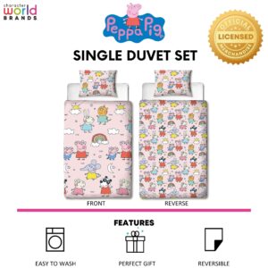 Character World Peppa Pig Playful Single Rotary Duvet Set (PP1PYFDS002)