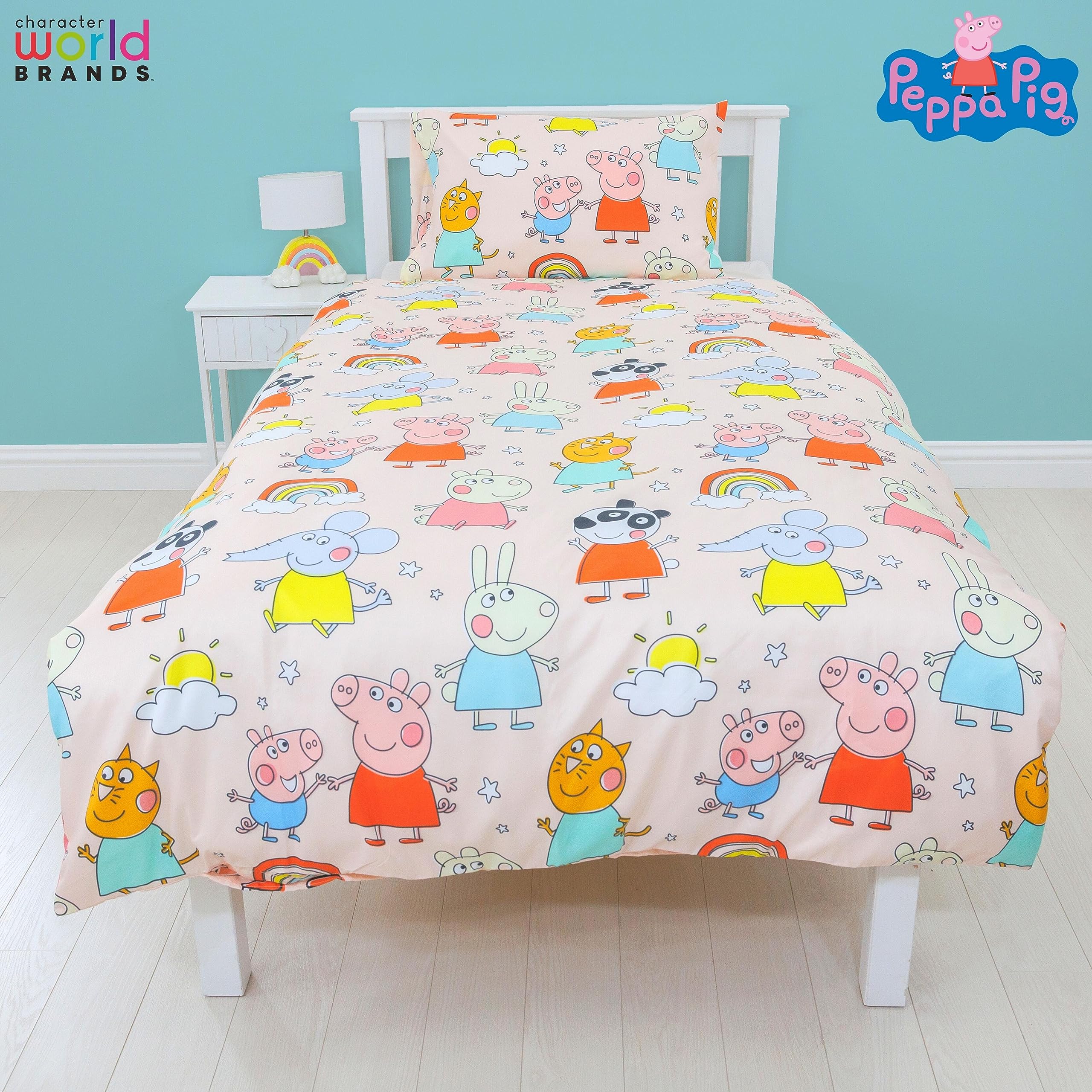 Character World Peppa Pig Playful Single Rotary Duvet Set (PP1PYFDS002)