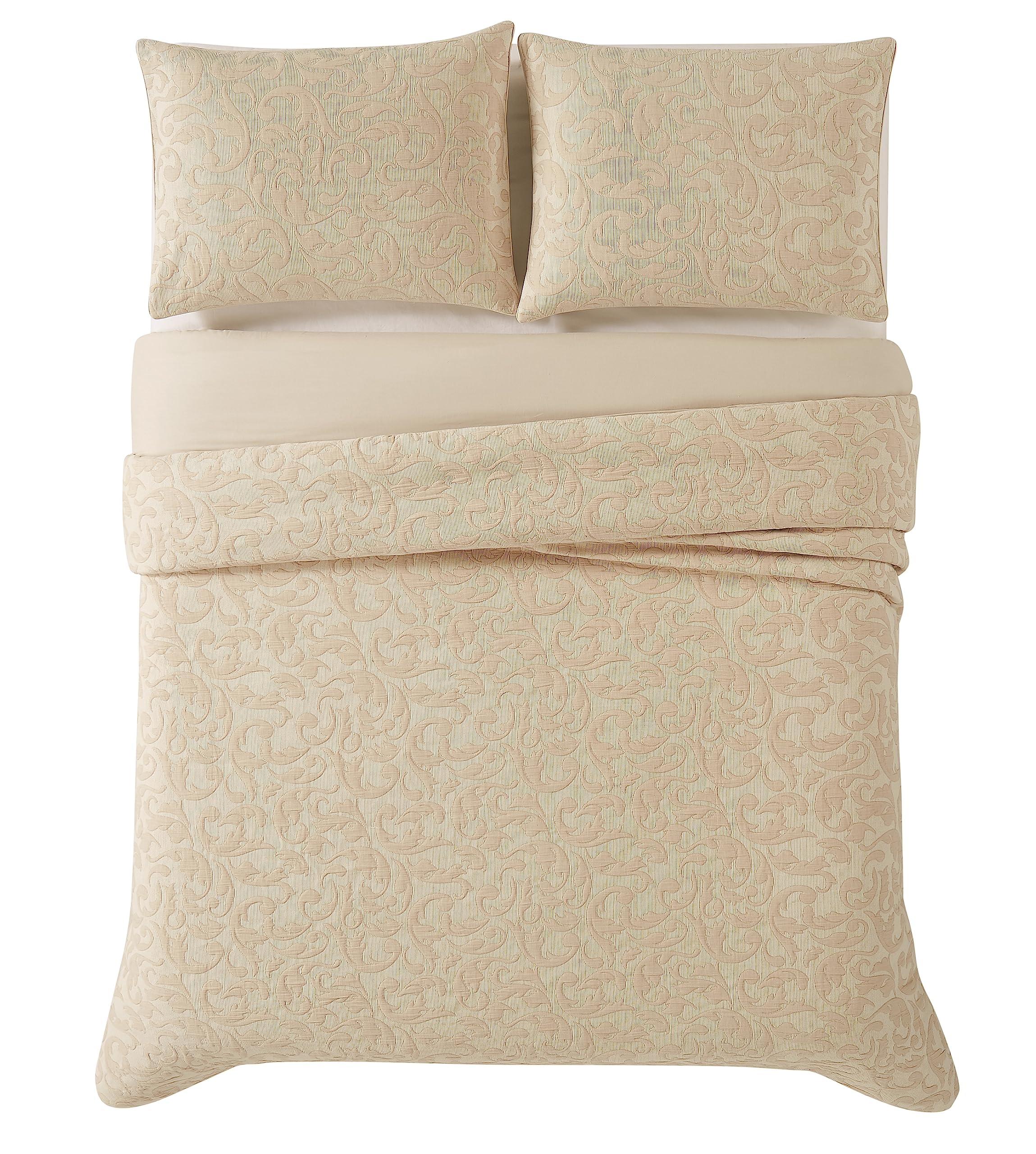 Charisma Regan Matelasse, Queen Duvet, Tan