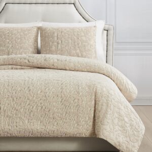 Charisma Regan Matelasse, Queen Duvet, Tan