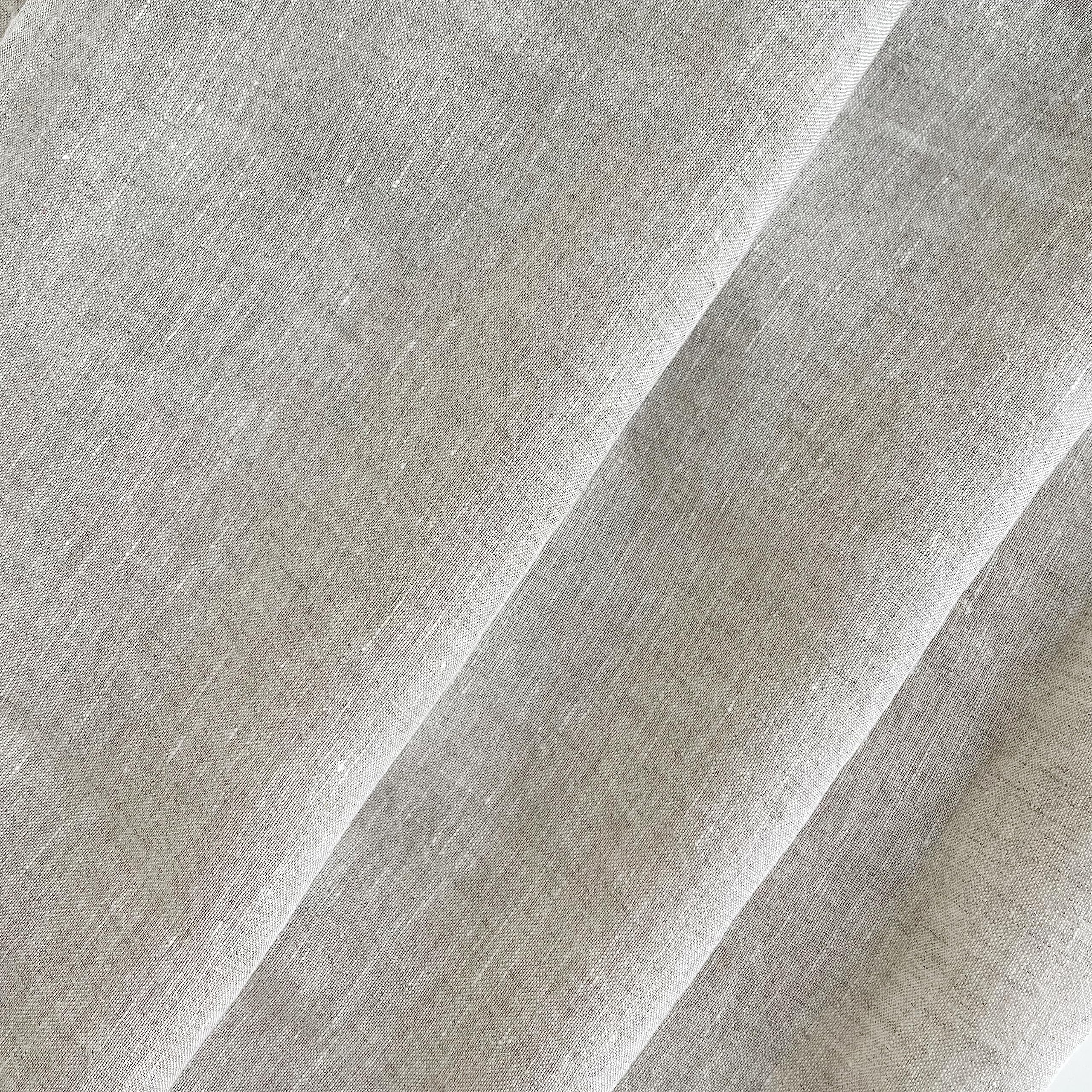 100% Linen Fabric, High Twisted Yarn 21s, Light Weight, Precut 3y (Light Natural)