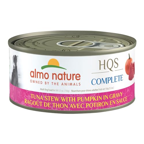 almo nature HQS Complete Wet Dog Food Tuna Stew with Pumpkin in Gravy 5.5 oz (Pack of 48)