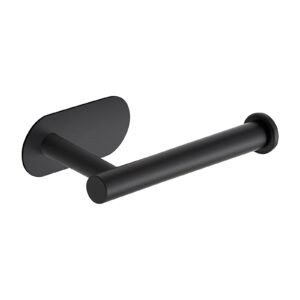 1 pack adhesive toilet roll holder stand - matte black sus304 stainless steel, rustproof toilet paper holder no drilling tissue holder for kitchen bathroom wall mount bathroom tissue holder