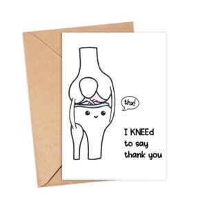 OwingsDesignsPerfect I Kneed To Say Thank You - Thank Your Card Gif For Doctor-Nurse - Physiotherapist Gift Card - Cute Medical Card - Greeting Card