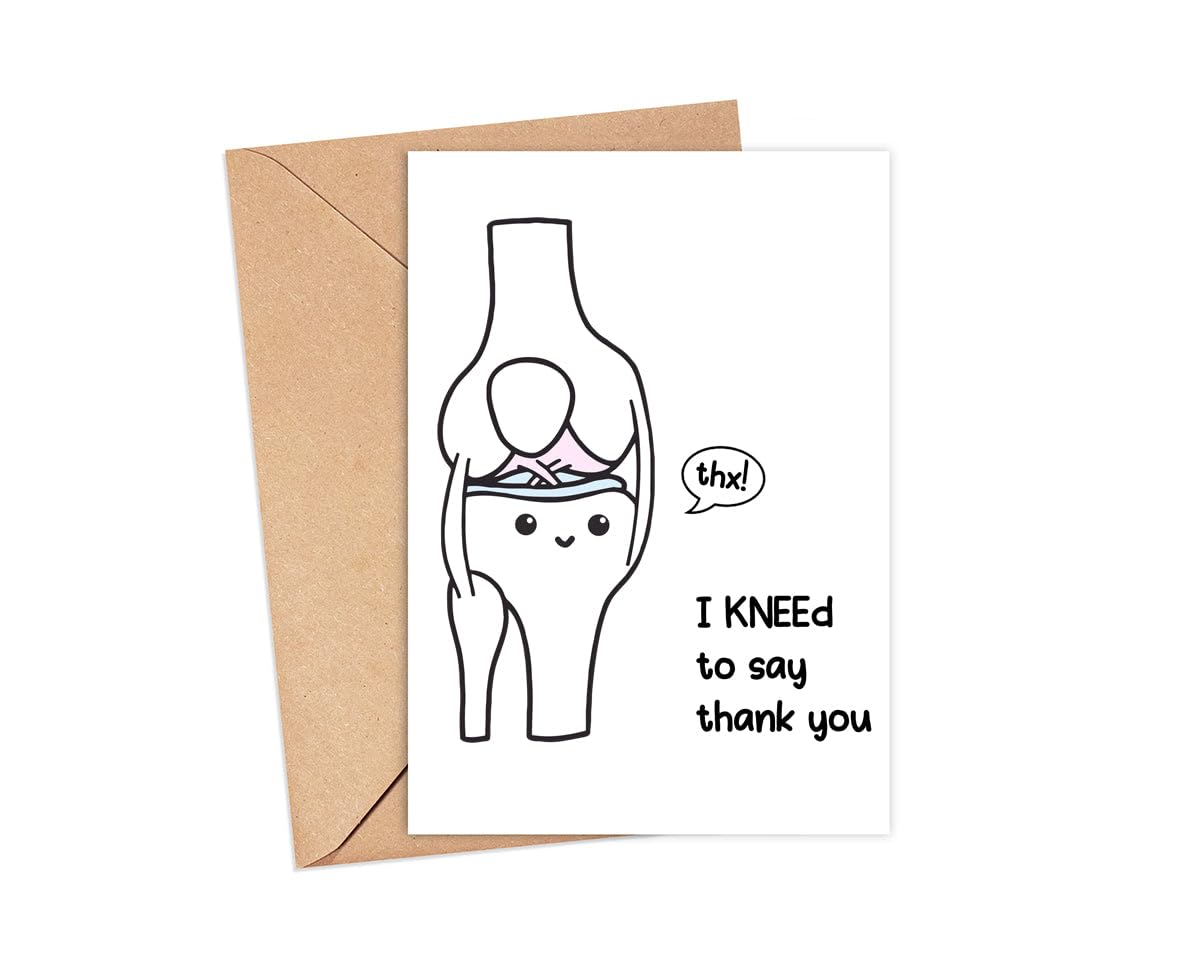 OwingsDesignsPerfect I Kneed To Say Thank You - Thank Your Card Gif For Doctor-Nurse - Physiotherapist Gift Card - Cute Medical Card - Greeting Card