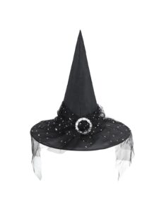 century star kids witch hat girls lace halloween hat for kids youth teens halloween decorations party cosplay 1pc black starlight m