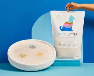 prettylitter health monitoring cat pet litter (6 lbs), unscented, silica gel, house-cats, litter