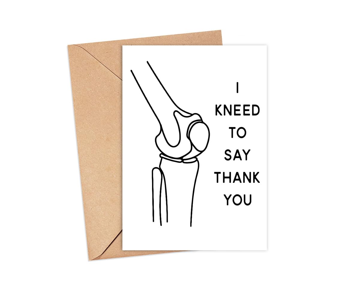 OwingsDesignsPerfect I Kneed To Say Thank You Card - Medical Card - Knee Card - Thank You Card Gift For Doctor - Greeting Card