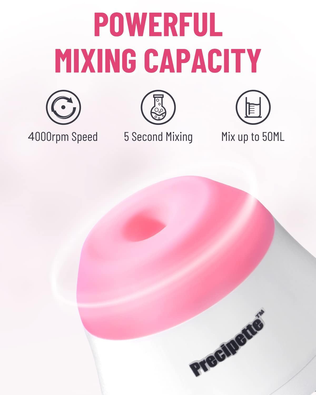 PRECIPETTE Vortex Paint Mixer, 4000rpm Mini Hobby Paint Shaker, with Replaceable Silicone Cap, 100pcs Mixing Balls, for Lab Miniature Paints Acrylic Nail Polish