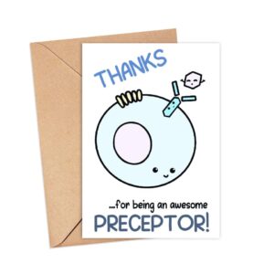 OwingsDesignsPerfect Thanks For Being An Awesome Preceptor Card - Thank You Card Gift For Doctor-Nurse - Cute Medical Card - Medical Thank Your Card - Cell Biology Card - Greeting Card