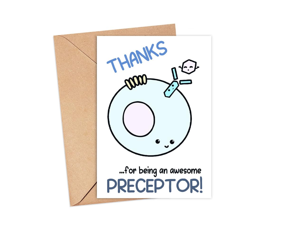 OwingsDesignsPerfect Thanks For Being An Awesome Preceptor Card - Thank You Card Gift For Doctor-Nurse - Cute Medical Card - Medical Thank Your Card - Cell Biology Card - Greeting Card