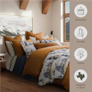 Paseo Road by HiEnd Accents Cabin Bedding Acadia 3 Piece Lodge Duvet Cover Set with Pillow Shams, King Forest Bedding, Cotton Pine Trees Comforter Cover Set, Woodland Nature Western Rustic Bed Set