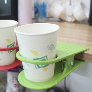 Cabilock 3pcs Drink Holder Clip Bottle Holder Clamp, Portable Table Desk Side Bottle Cup Stand, Teacup Clamp Drinking Water Bottle Coffee Cup Holder with Clip for Home Office