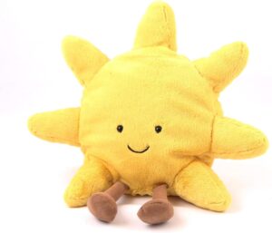 longrush amuseable sun, yellow fun sun plush stuffed toy, kawaii summer sunshine plushie, sun shape soft plush, car pillow neck pillow plush toy, kid stuffed star toy-13.7in *00*