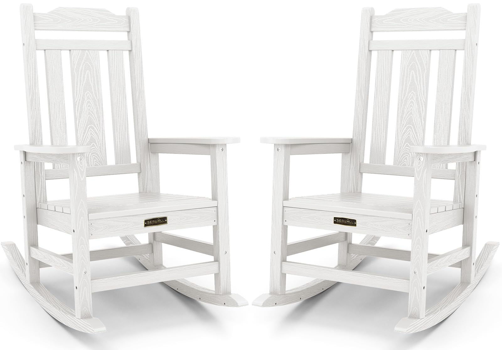 SERWALL Outdoor Rocking Chair White Set of 2