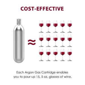 Argon Gas Capsules Cartridges Compatible with Wine Preservation Systems for Wine Preservation(8 Packs)