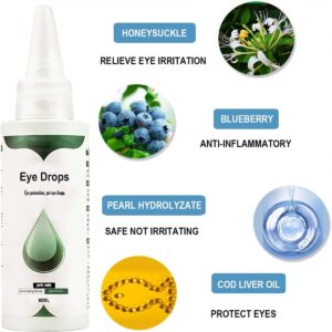 VEZE Eye Drops for Dogs, Dog Eye Drops & Cats, Gentle Dog Eye Infection Treatment, Relieves Dog Eye discomfort，Dog Eye Wash Relief Allergies Symptoms and Help Tear Stain Remover.