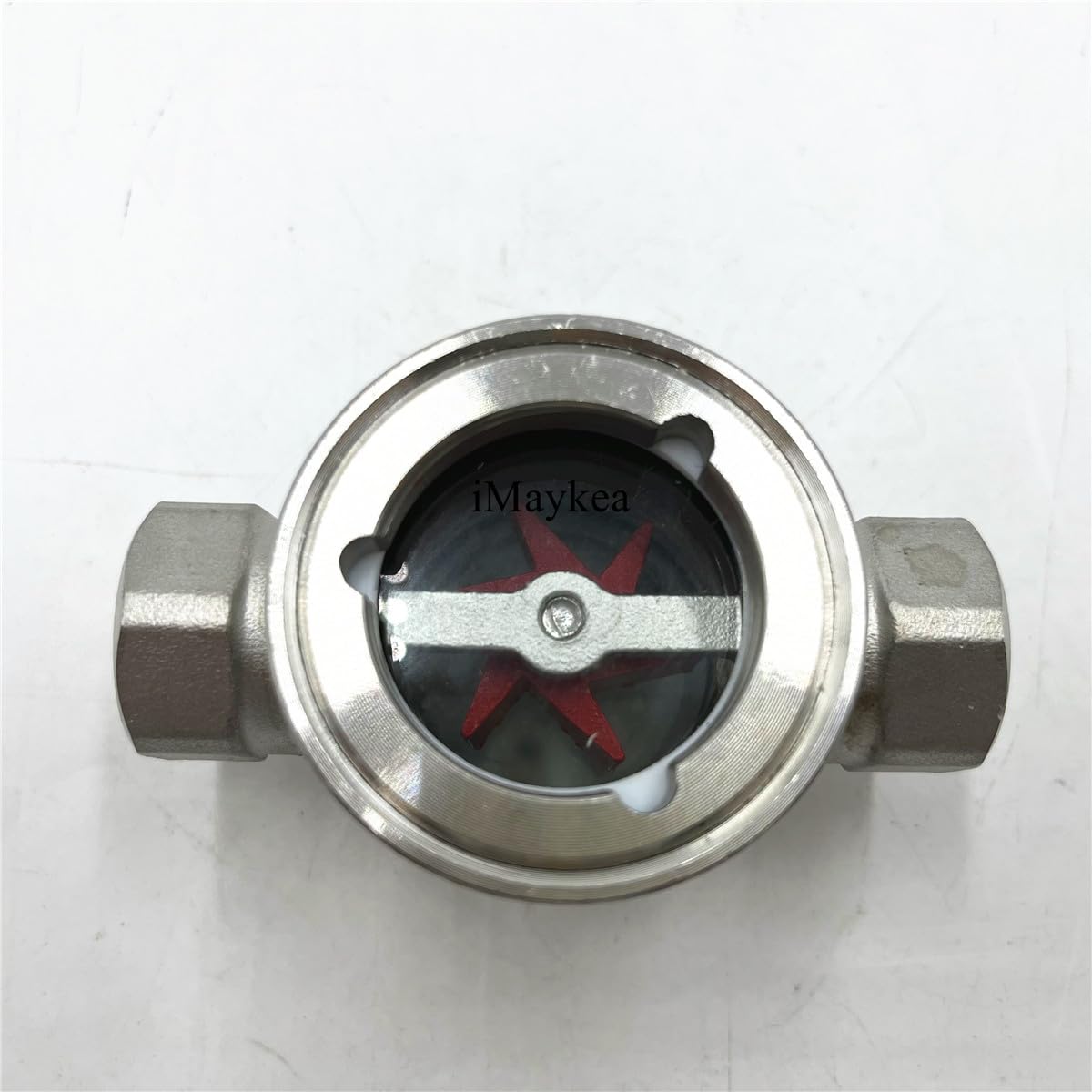 iMaykea 1/2" NPT Sight Glass Stainless Steel 304 Water Flow Indicator with Concentric PTFE Impeller