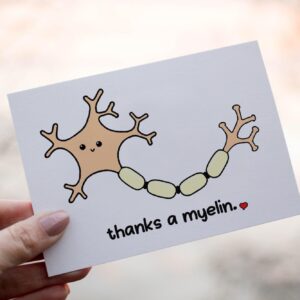 OwingsDesignsPerfect Thanks A Myelin Card - Science Card Gift For Doctor-Nurse-Teacher - Cute Medical Card - Thank You Card - Nerdy Card - Neurology Card - Greeting Card