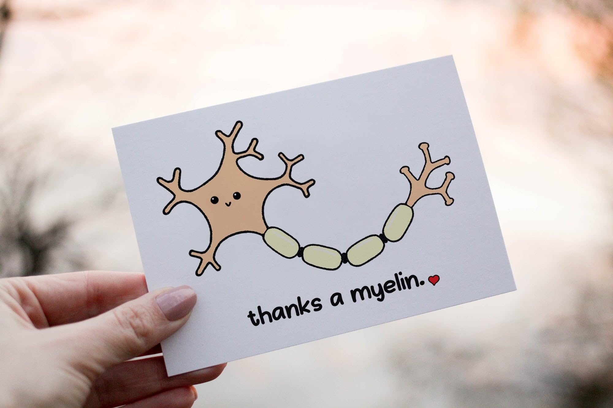 OwingsDesignsPerfect Thanks A Myelin Card - Science Card Gift For Doctor-Nurse-Teacher - Cute Medical Card - Thank You Card - Nerdy Card - Neurology Card - Greeting Card