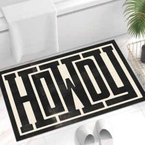 gubiyu funny black beige preppy howdy door mat welcome rug,23.6"x35.4" decorative home indoor front porch door mat,black trendy stuff howdy preppy room boys room college dorm welcome mat decor