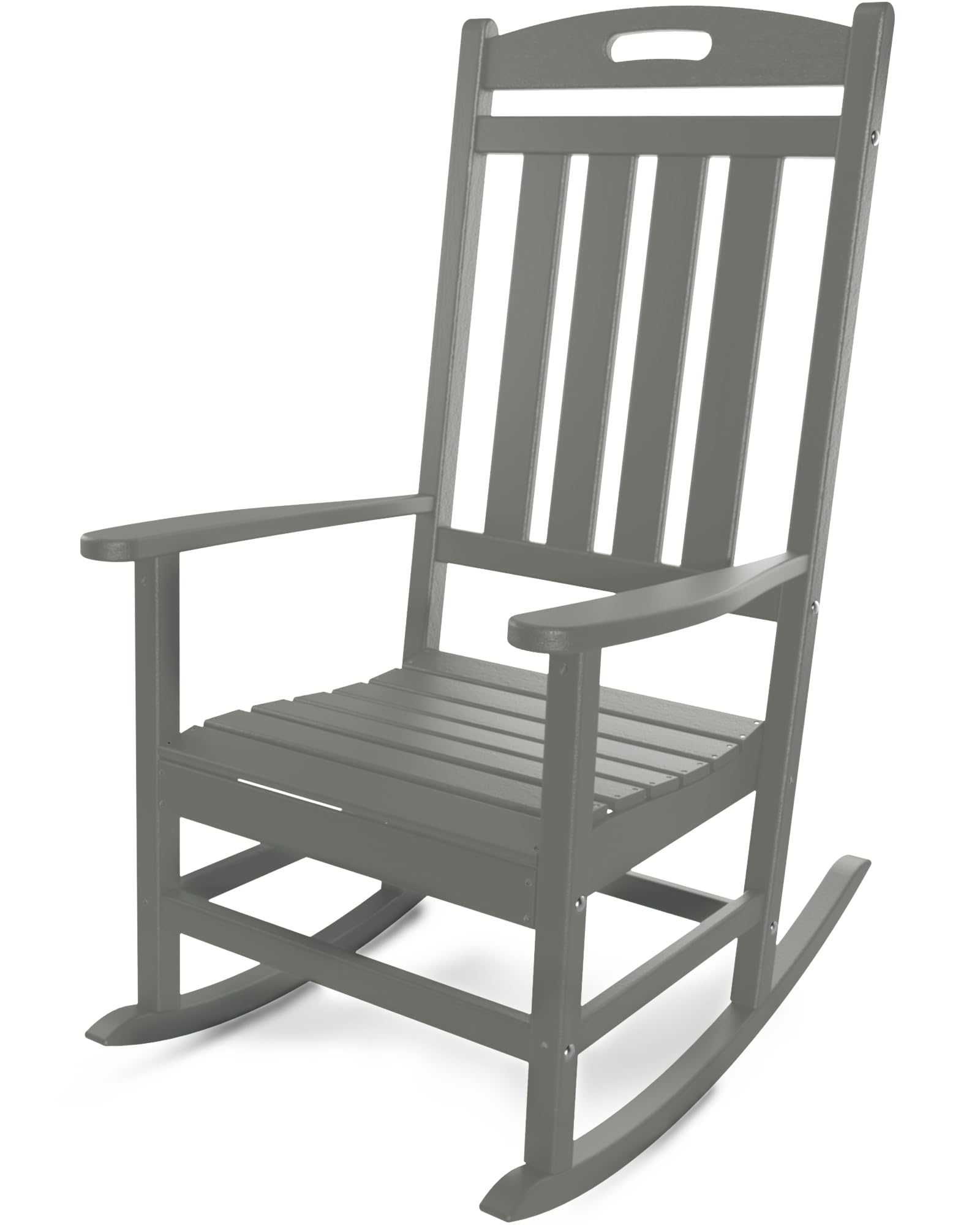 Adiromoti Outdoor Rocking Chair, All-Weather Resistant Poly Lumber Rocker Chair Outdoor, High Back Plastic Patio Rocking Chairs for Outside Porch Rocker Garden Lawn, Slate Grey