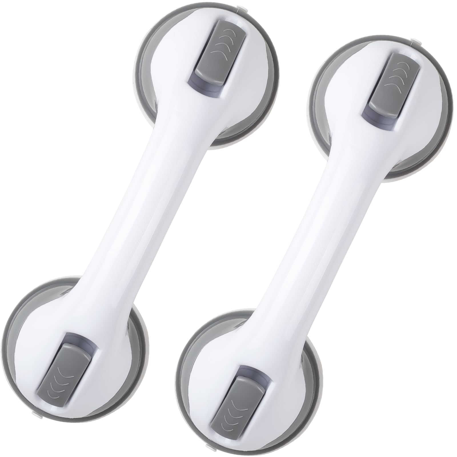 2 Pack Grab Bars for Shower 12Inch Shower Handle with Strong Hold Suction Cup for Bathroom No Drilling Waterproof Handicap Grab Bars for Seniors, Elderly, Children