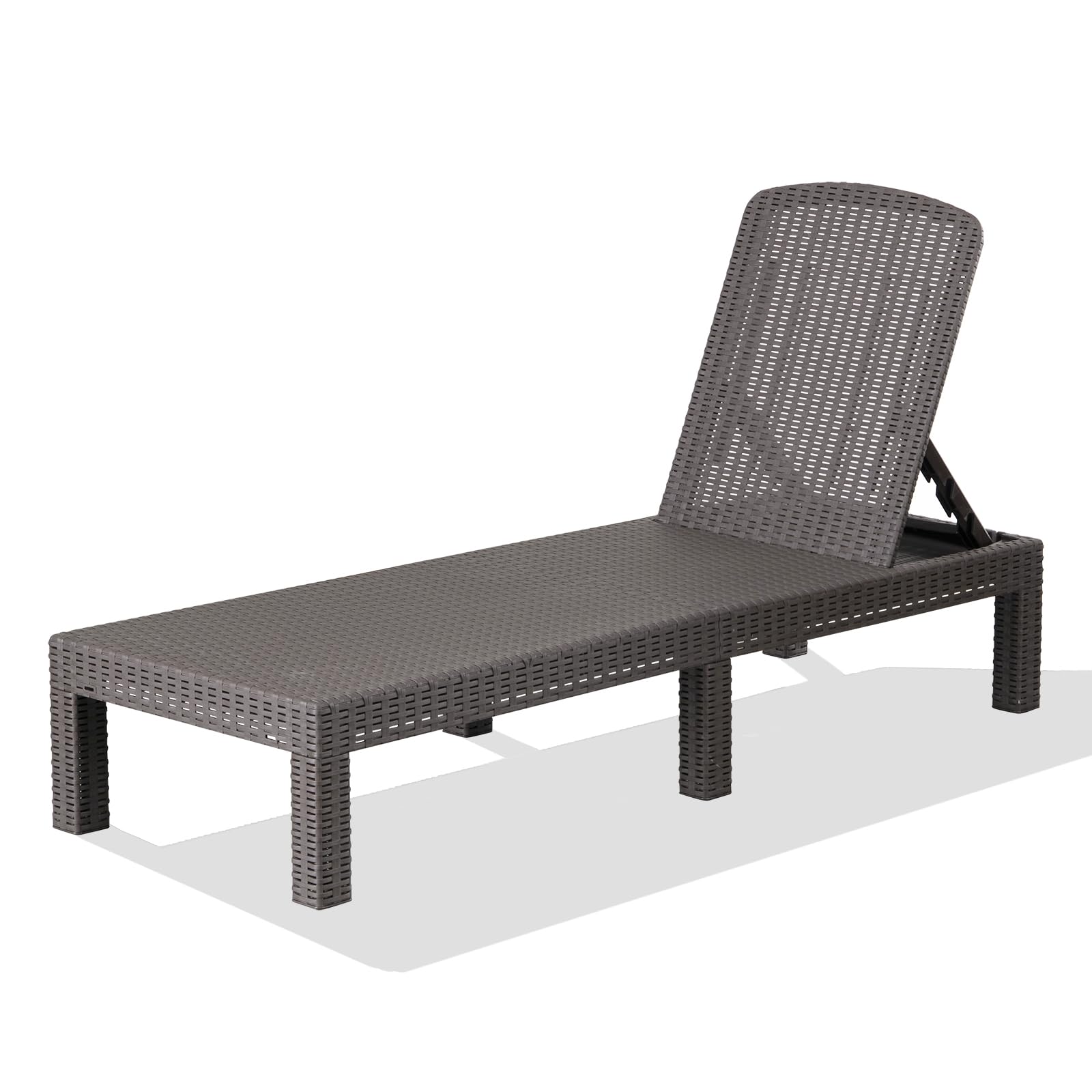 Outraveler Outdoor Chaise Lounge Chair for Pool, Patio Bench Waterproof Sunbed,Mocha