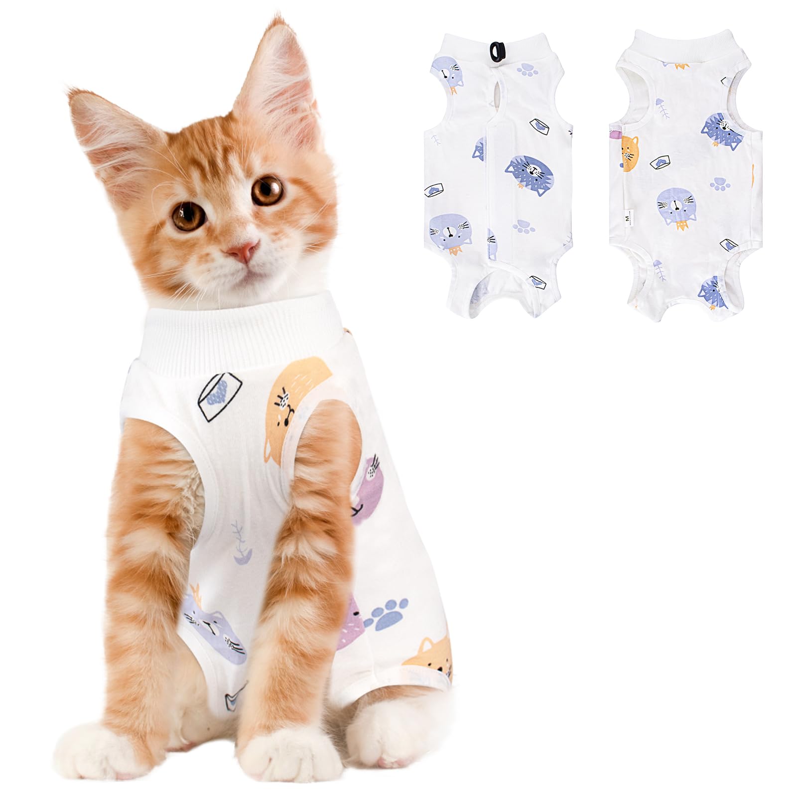 Cat Recovery Suit Female, Breathable Cat Onesie for Cats After Surgery Female for Abdominal Wounds or Skin Diseases, Cat Surgery Recovery Suit Kitten Onesie After Spay Wear Anti Licking