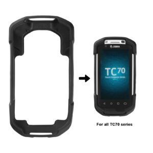 Protective Rubber Case for Zebra TC70 TC72 TC75 TC77 TC70X TC75X, Soft Silicone Rubber Handheld Scanner Cases for PDA Handheld Computer for More Protection - Black